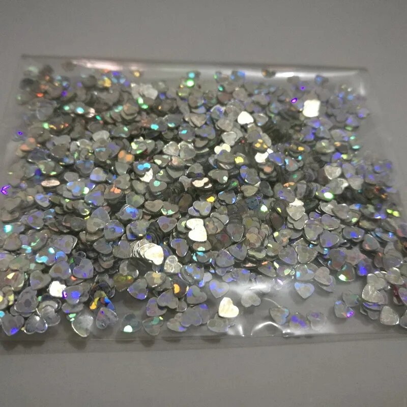 Chicinlife сердечки конфетти золото/серебро 3 мм 1000 шт silver