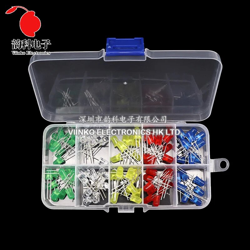 Набор светодиодов 3мм 5мм, цвет: 5MM-Box-100pcs