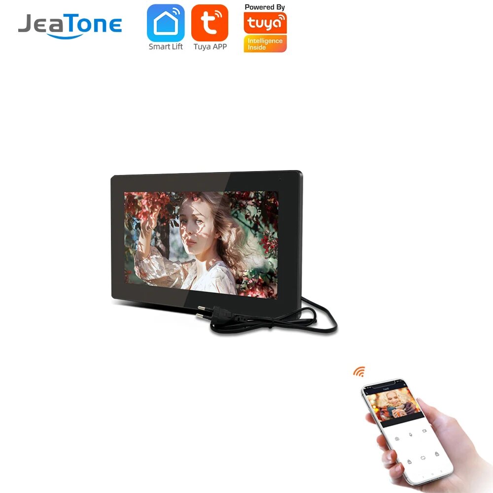 JEATONE Видеодомофон 7" с Wi-Fi, Цвет: 86721BEMB