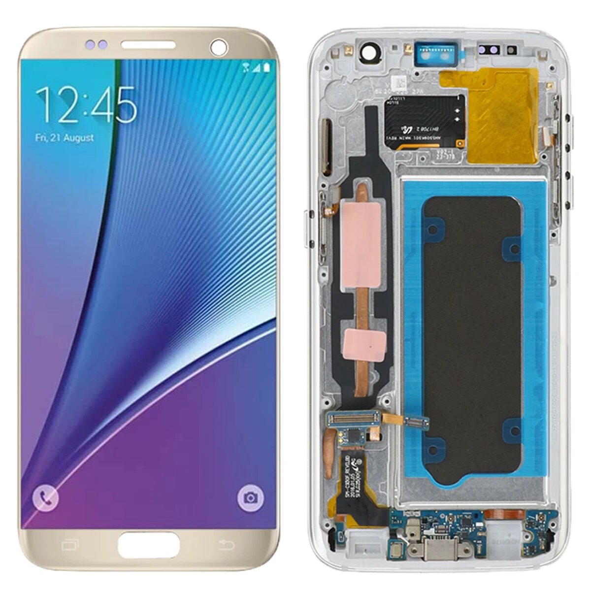 Дисплей Samsung Galaxy S7 Gold с рамкой, в сборе