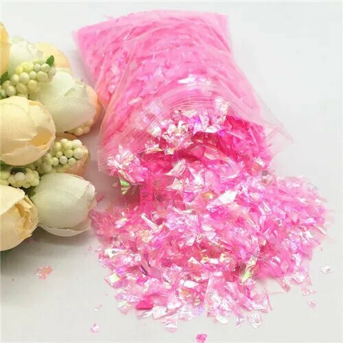 Розовые блестки для ногтей 10г, Color: pink
