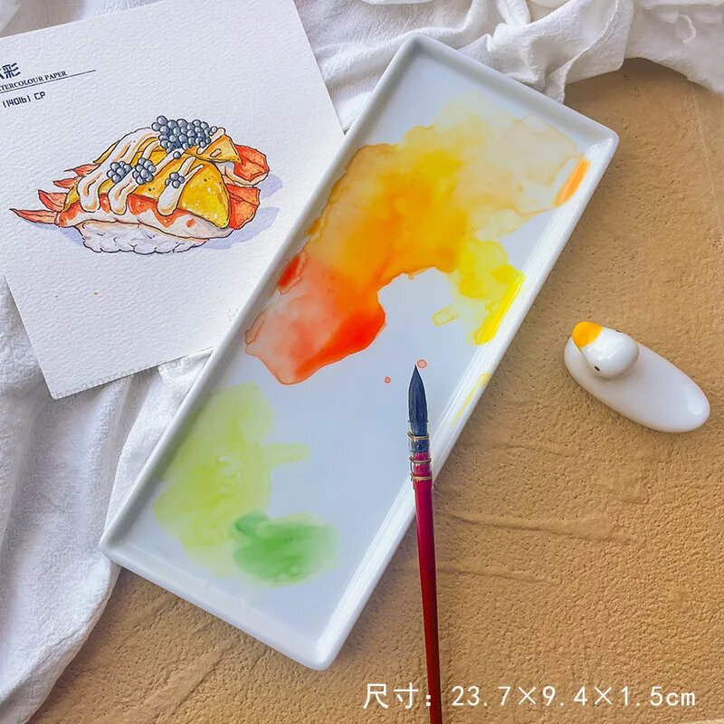 Палитра для акварели керамическая 23.7x9.4x1.5cm
