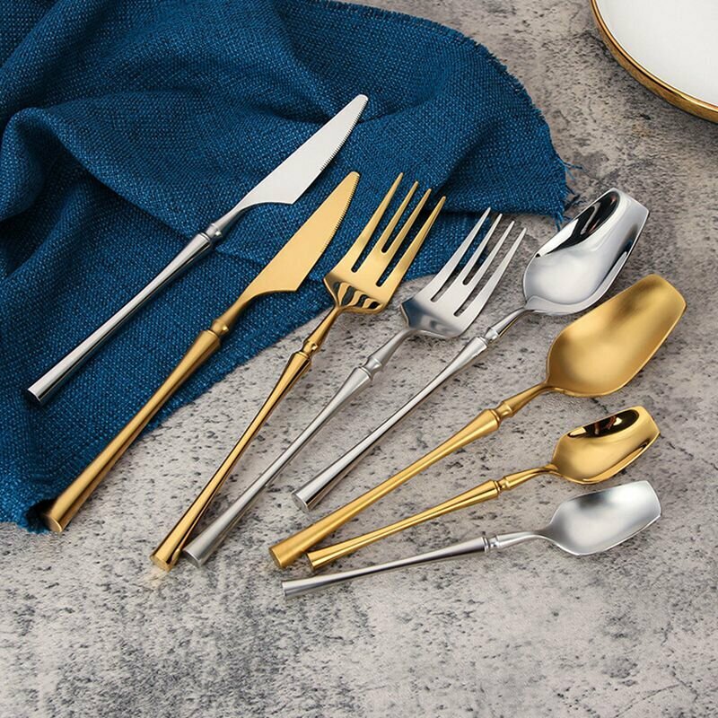 Набор столовых приборов матовое серебро 24 шт.