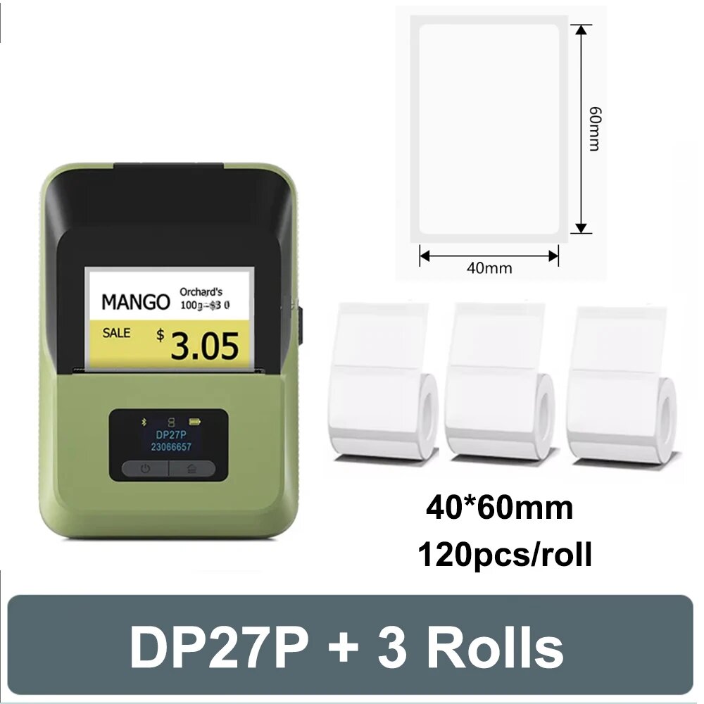 Портативный термопринтер Holyhah DP27P DP27P Add 3R 4060mm