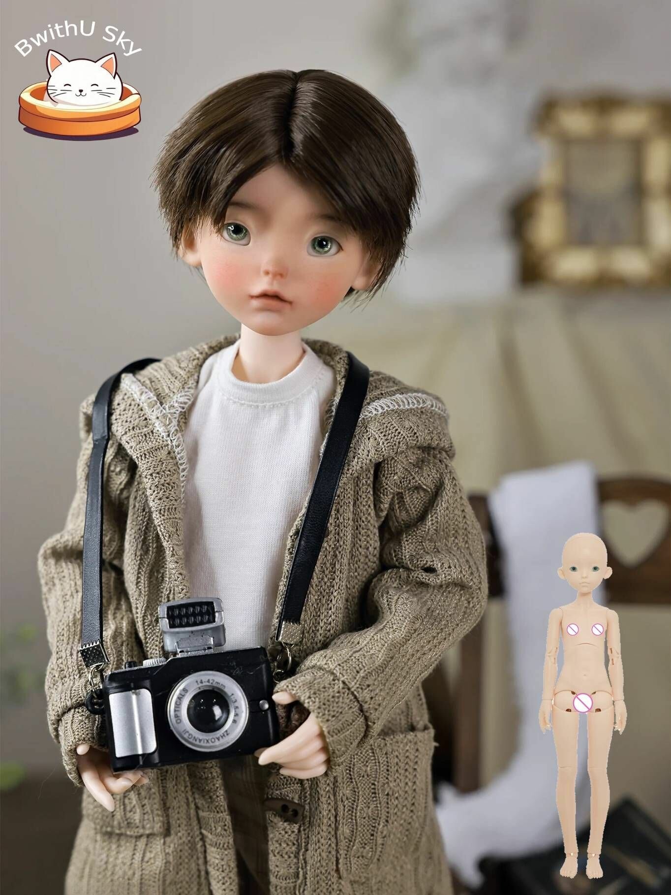 BwithU Moth Bjd 1/6 обнаженная кукла с нормальной кожей, без макияжа, без аксессуаров