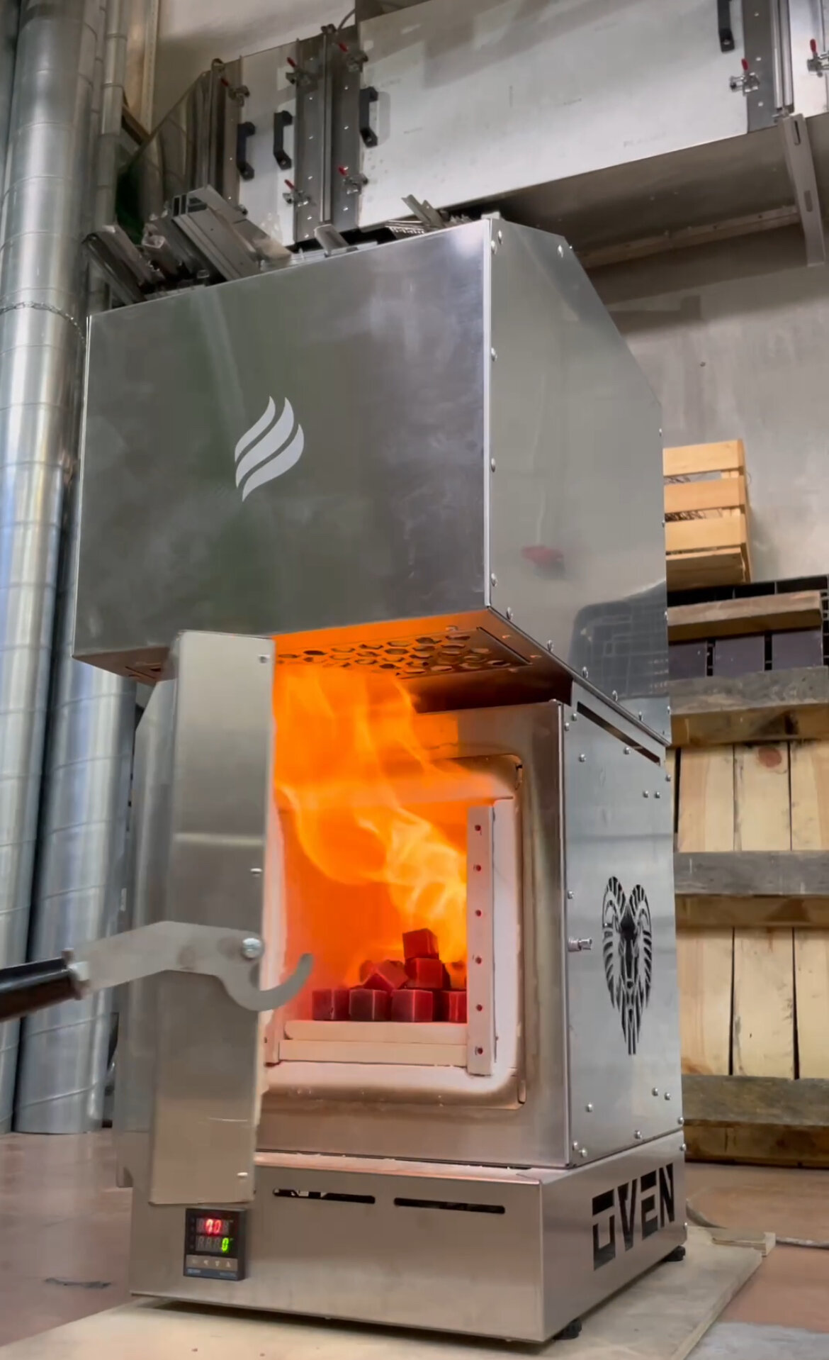 Очистная система/вытяжка для для кальяной печи OVEN. Искрогаситель. Угольный фильтр.