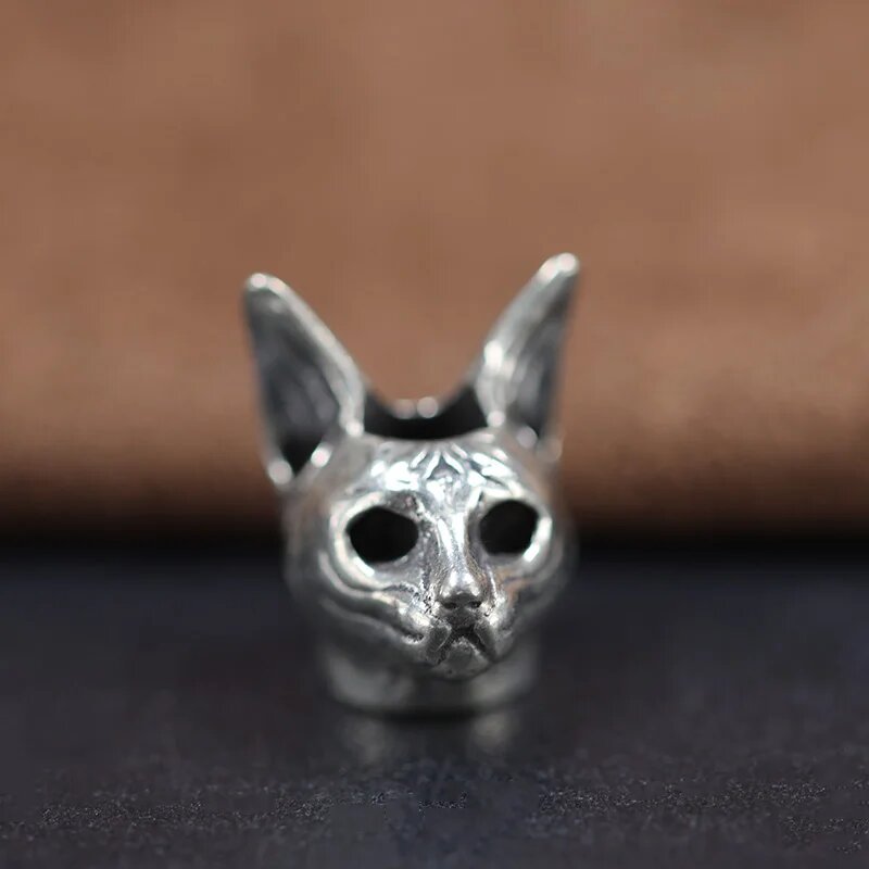 Бусина-шарм Египетская кошка, латунь White Brass