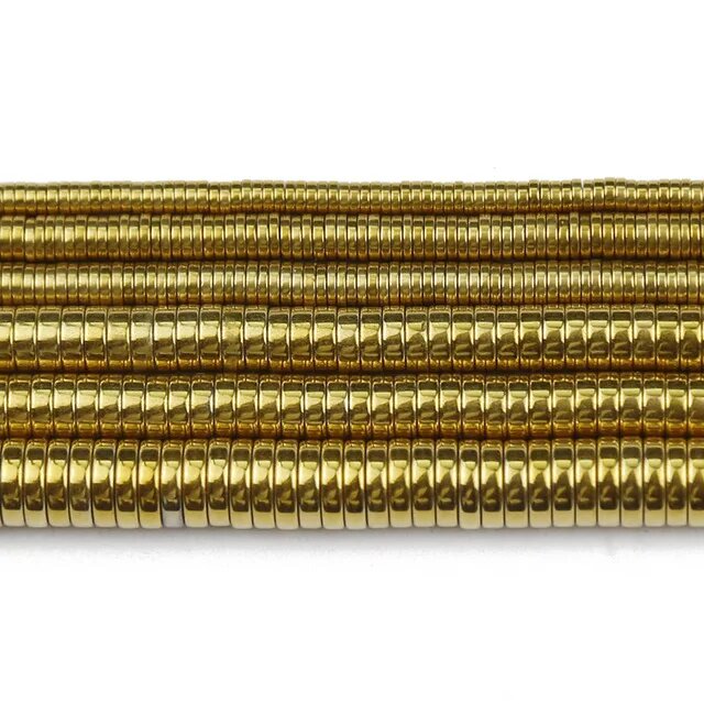 Бусины гематитовые круглые, Gold, 4x1 мм, 385 шт.