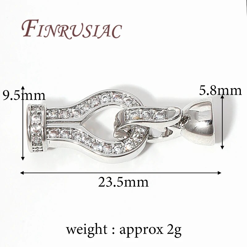 Замки для браслетов FINRUSIAC золотые позолоченные 1 piece, Rhodium Plated