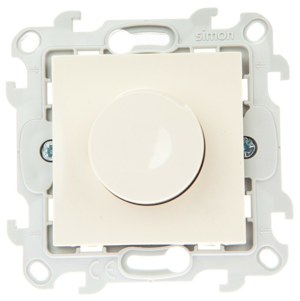 Светорегулятор Simon 24 2410313-031, пластик, проходной, цвет слоновая кость