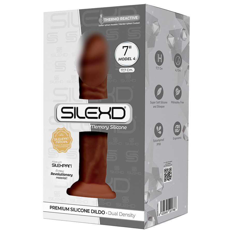 Фаллоимитатор на присоске SileXD Model 4 - 7”, коричневый (17.7, Ø 4.2 см)