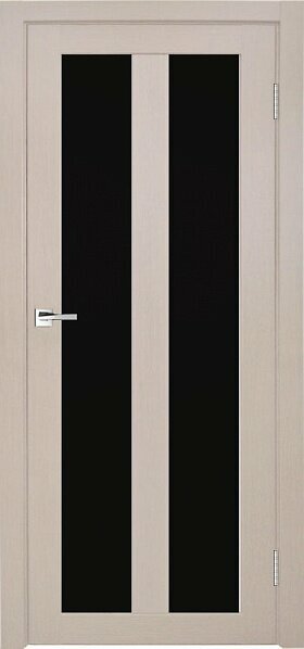 Межкомнатная Дверь Verda Z-5 Лиственница Кремовая со Стеклом Лакобель Чёрный 2000х800мм (Полотно 1шт) / Верда.
