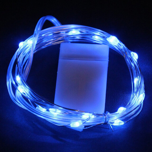 Светодиодная гирлянда Капельки на батарейках 20 синих MINILED ламп 2 м, серебряная проволока, IP20, Snowhouse, LDM020B-BO