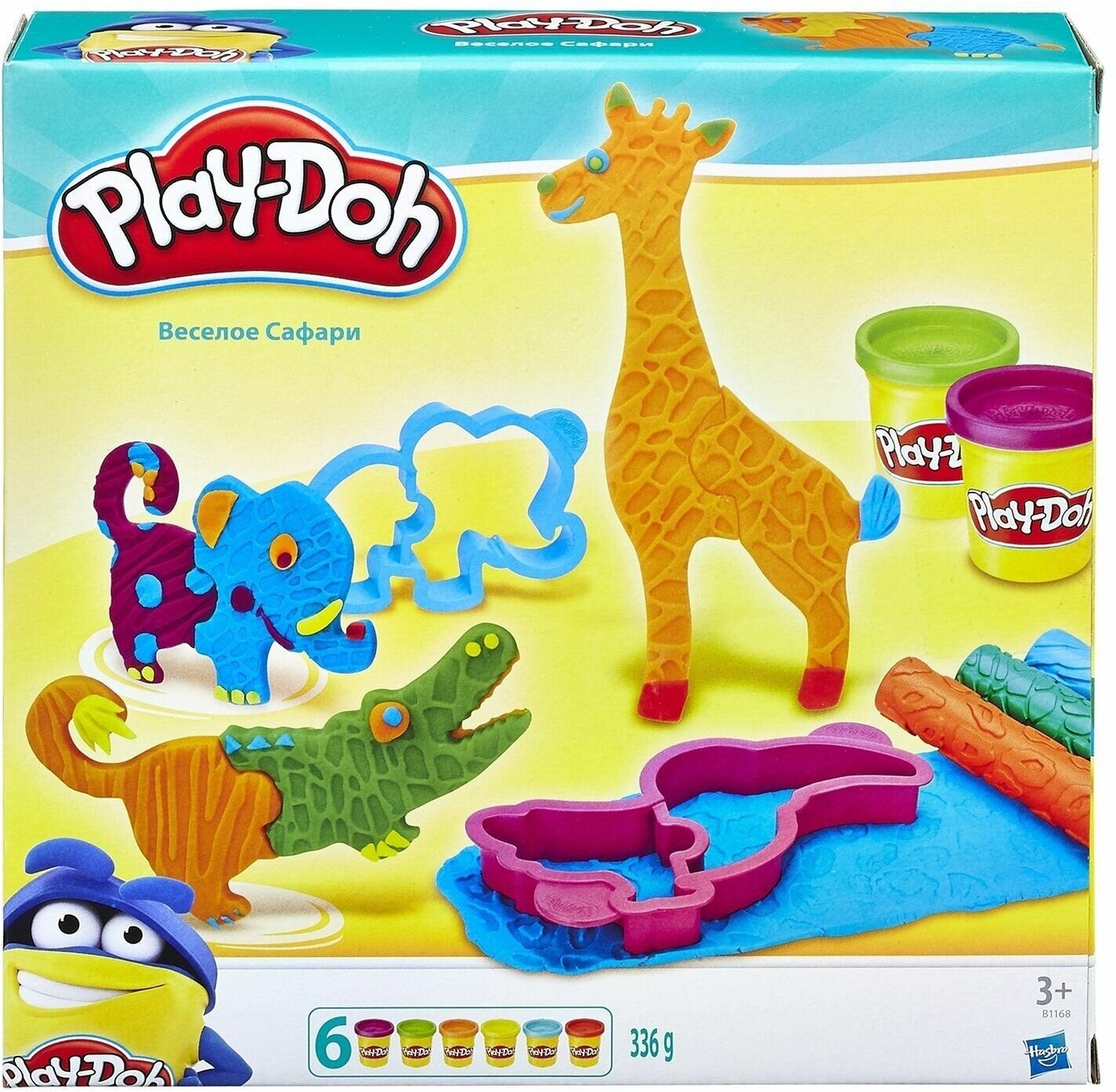 Play-Doh Набор для лепки из пластилина Play-Doh Веселое сафари 6 цветов