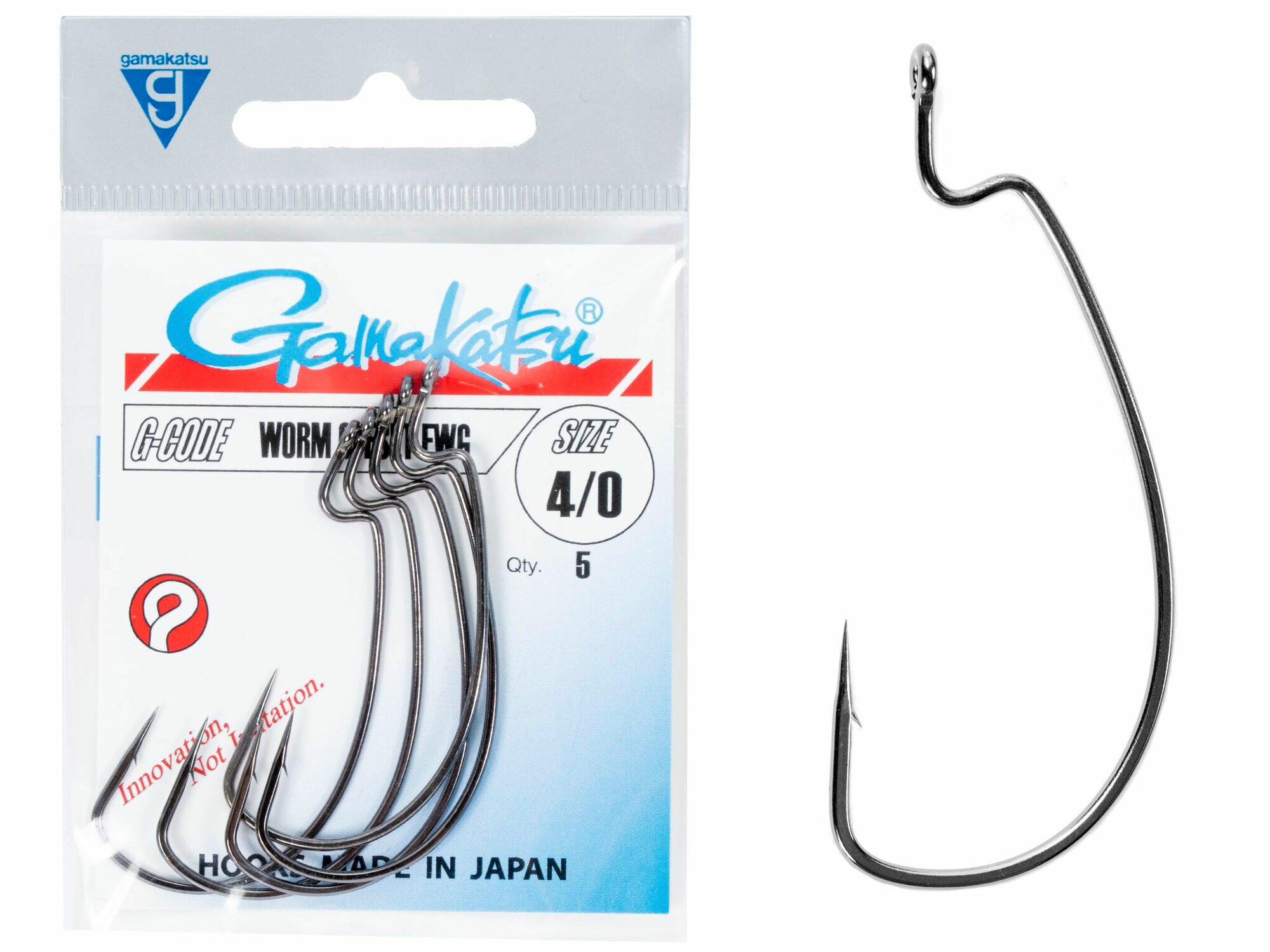 Крючки офсетные Gamakatsu Worm OFFSET EWG HOOKS BLACK разм. 4/0 5шт.