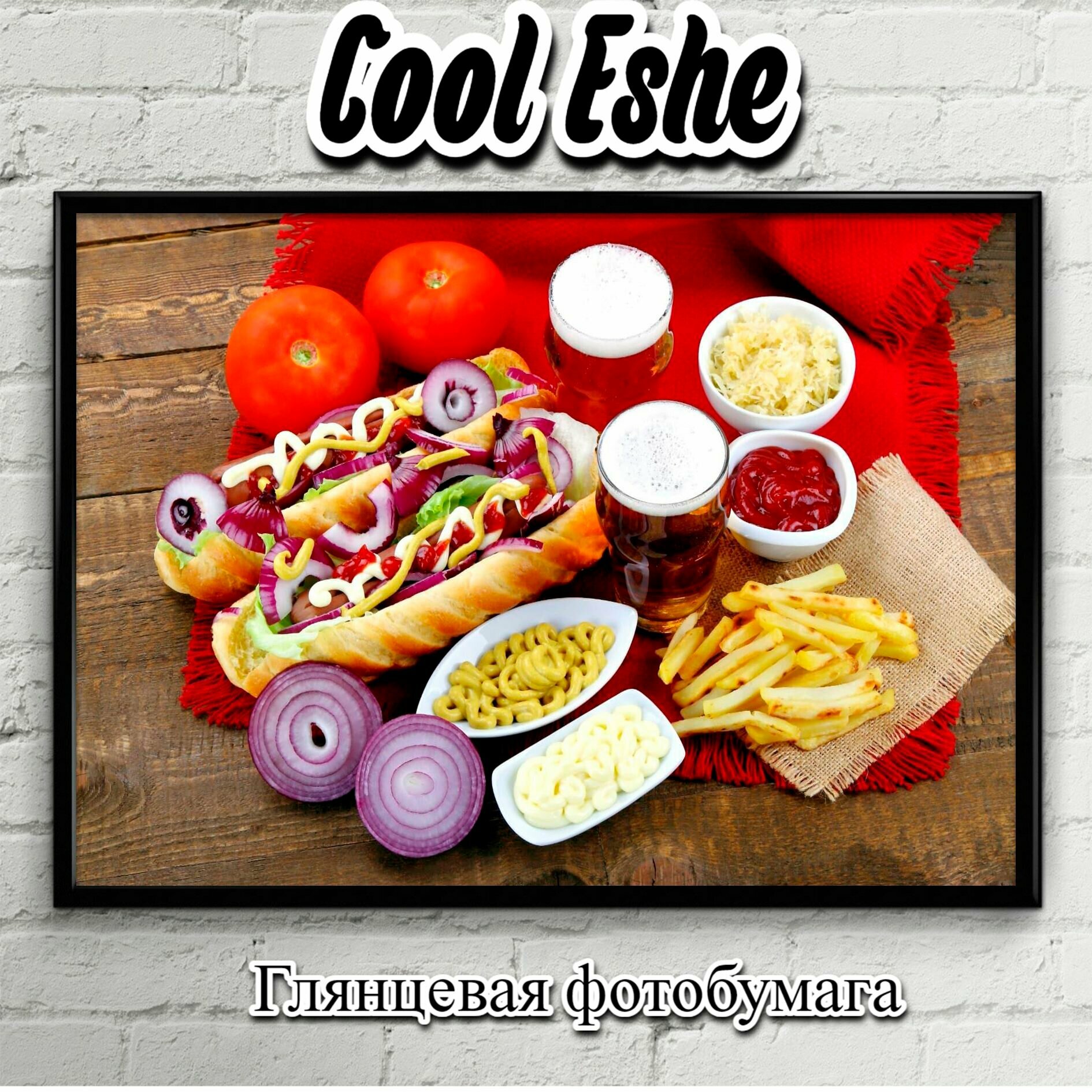 Постер "Фаст Фуд с лучком, пивная закуска" из коллекции "Еда и кухня" А3