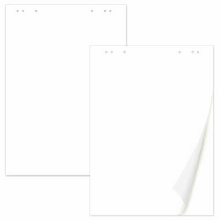 Блокнот для флипчарта 65 г/м2, STAFF 60x90 см, 20 листов, белый (чистый), 116359