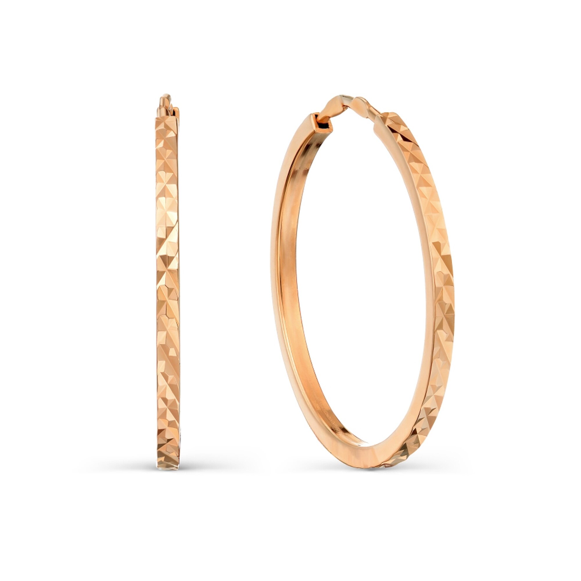 Серьги конго, красное золото, 585 проба