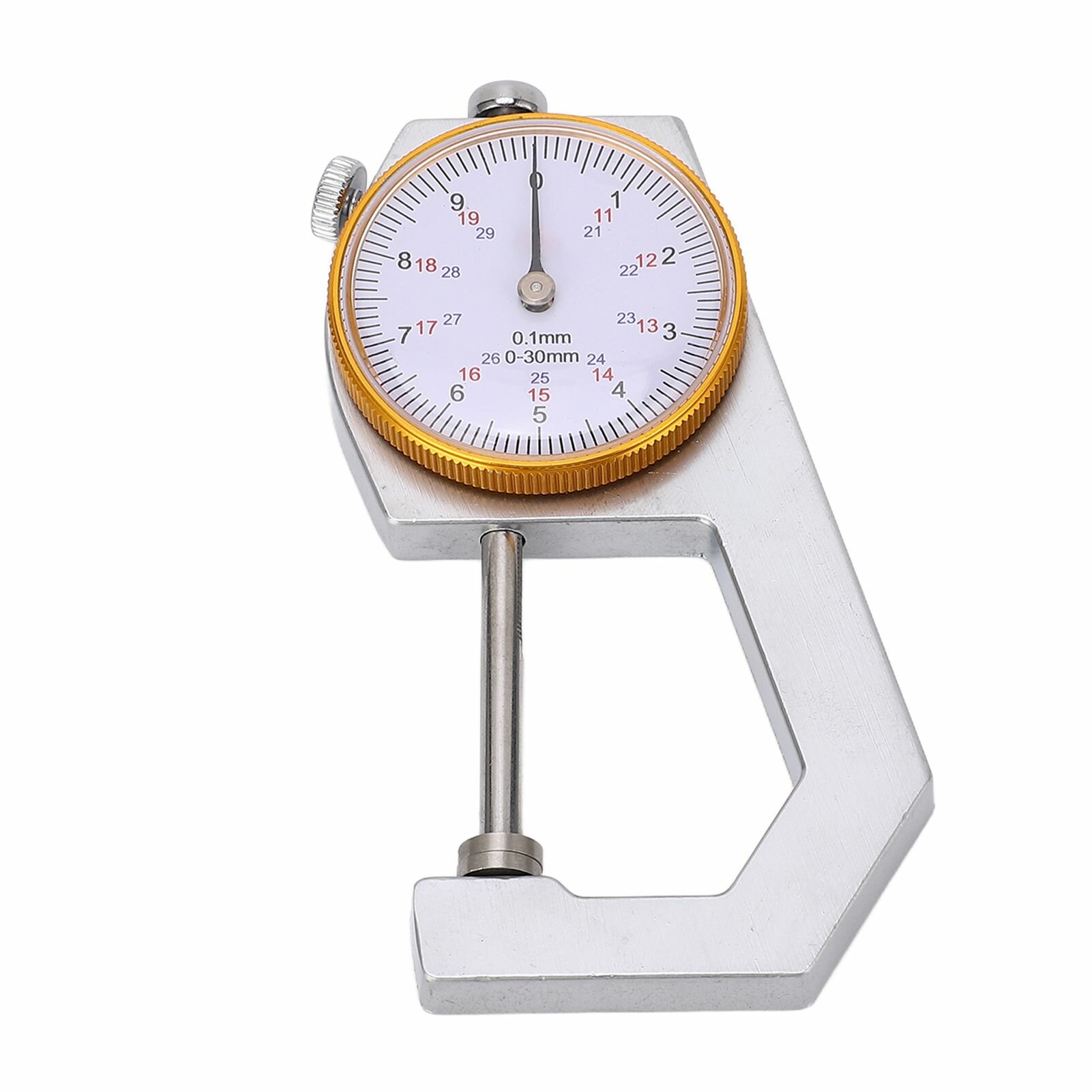 Плоский измеритель толщины с высокой точностью для бумаги, пленки, кожи 0-30 мм + Характеристики (0.1 мм) + Диапазон измерений 0-30мм