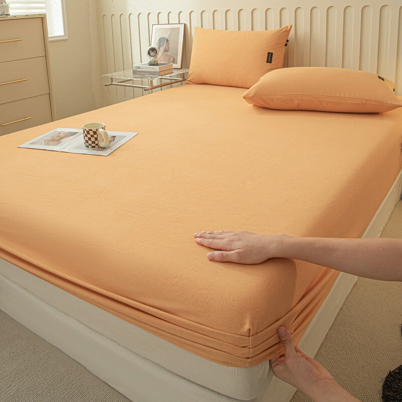 Утолщенный защитный чехол из простыни с начесом, однотонный наматрасник в японском стиле, полное покрытие для домашнего использования, двойной наматрасник Simmons,150*200cm