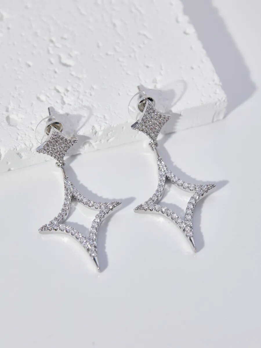 Серьги, фианит, кристаллы Swarovski, кристалл