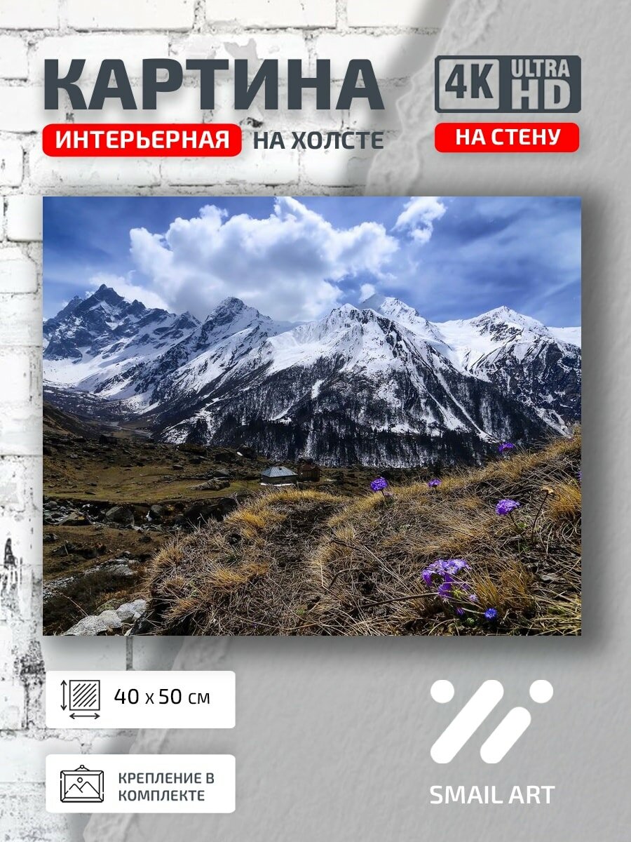 Картина на холсте интерьерная 40 на 50 на стену Природа Горы для спальни пейзаж
