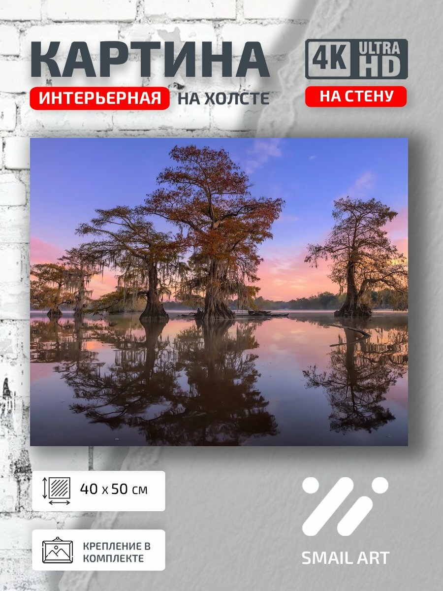 Картина на холсте интерьерная 40 на 50 на стену Закате Landscape для офиса пейзаж интерьер