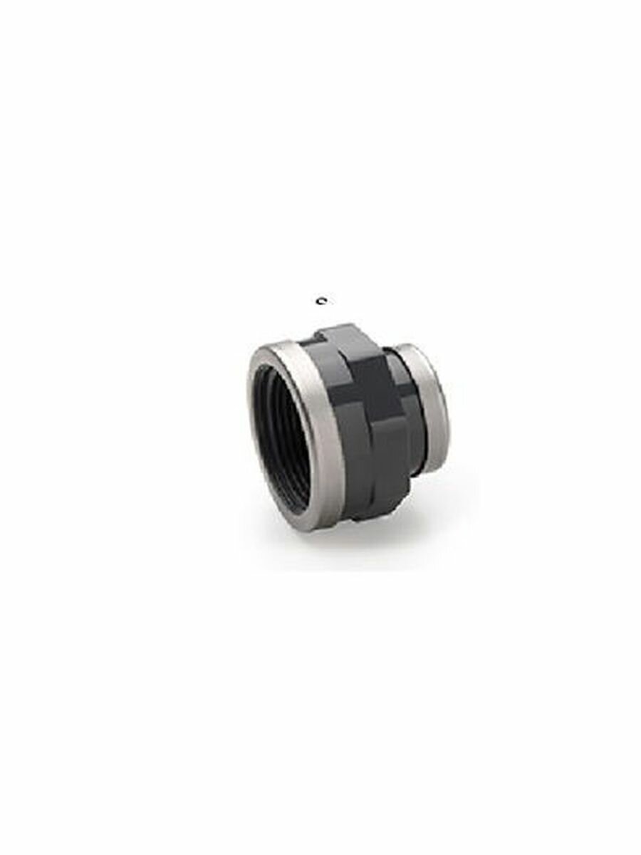 Муфта D 1 1/2" х 3/4" ПВХ резьбовая редукционная ВРхВР с металлическим кольцом, PREMIUM PLIMAT PN16 для бассейнов и водоподготовки, водоочистки