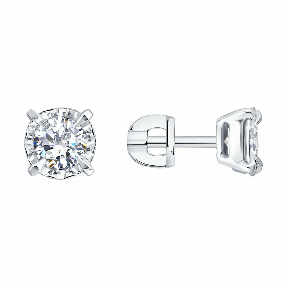 Серьги, белое золото, 585 проба
