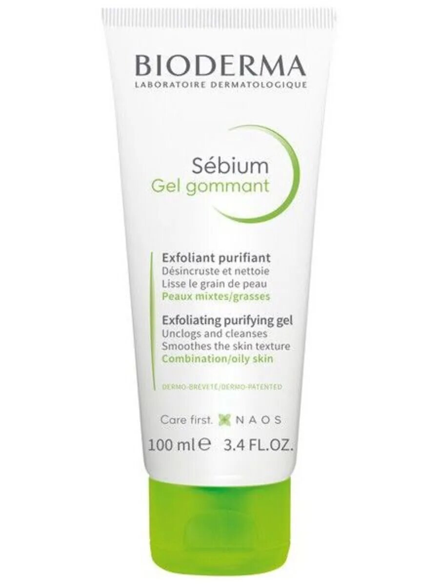 Скраб Bioderma Sebium Гуммирующий гель, Себиум Очищающий и эксфолиирующий гель, 100 мл