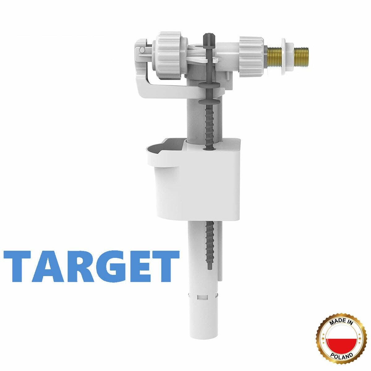 Заливной клапан совместимый с инсталляцией CERSANIT TARGET наполнительный впускной арт. S-IN-LEON-C2170 (IN-BLACK-Cg-w), арматура наполнения бачка унитаза с металлической резьбой 3/8"