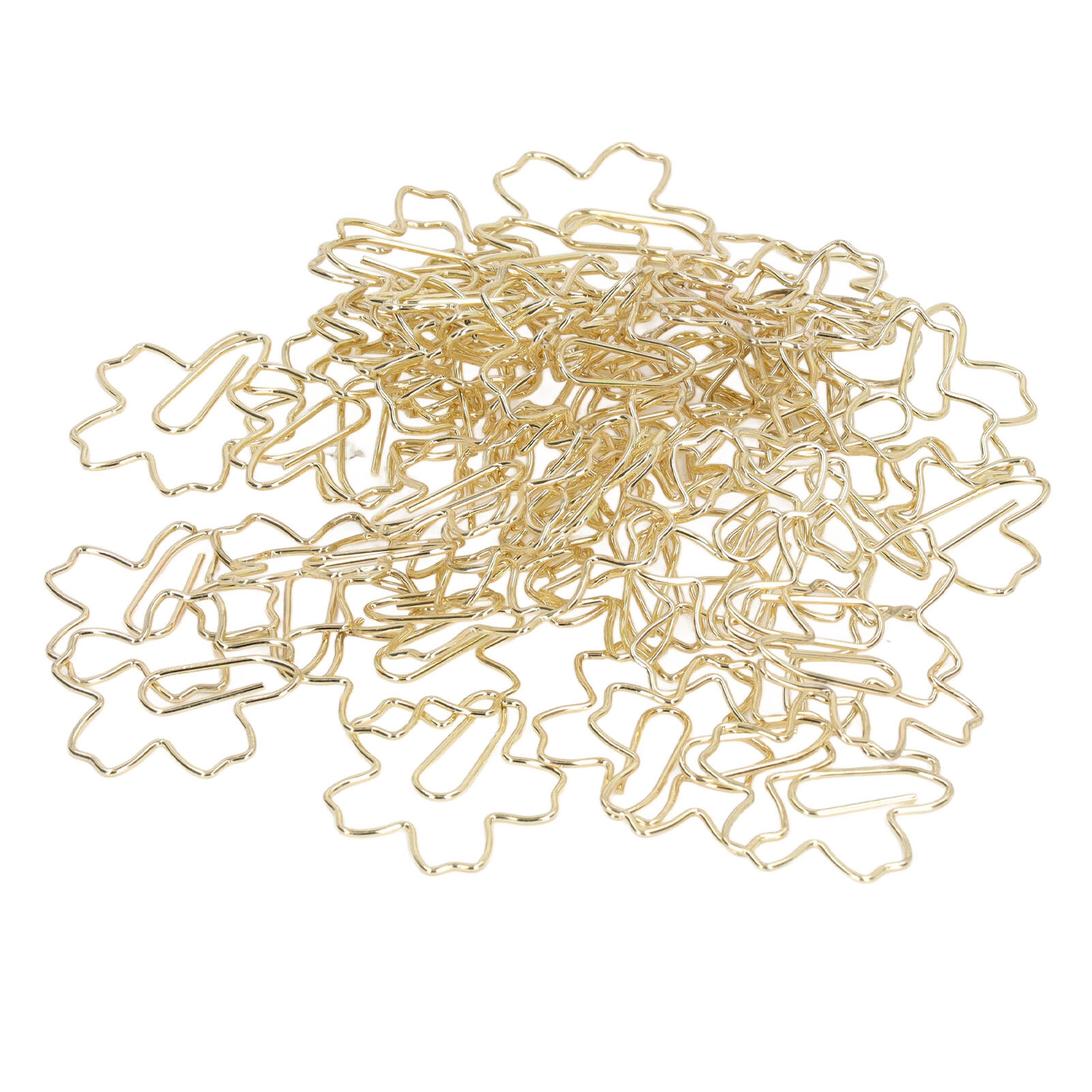 50 Pcs Paper Clips Portable Small Gold Unique Cute Sakura Shape Clip Bookmark Office File Classification Decoration