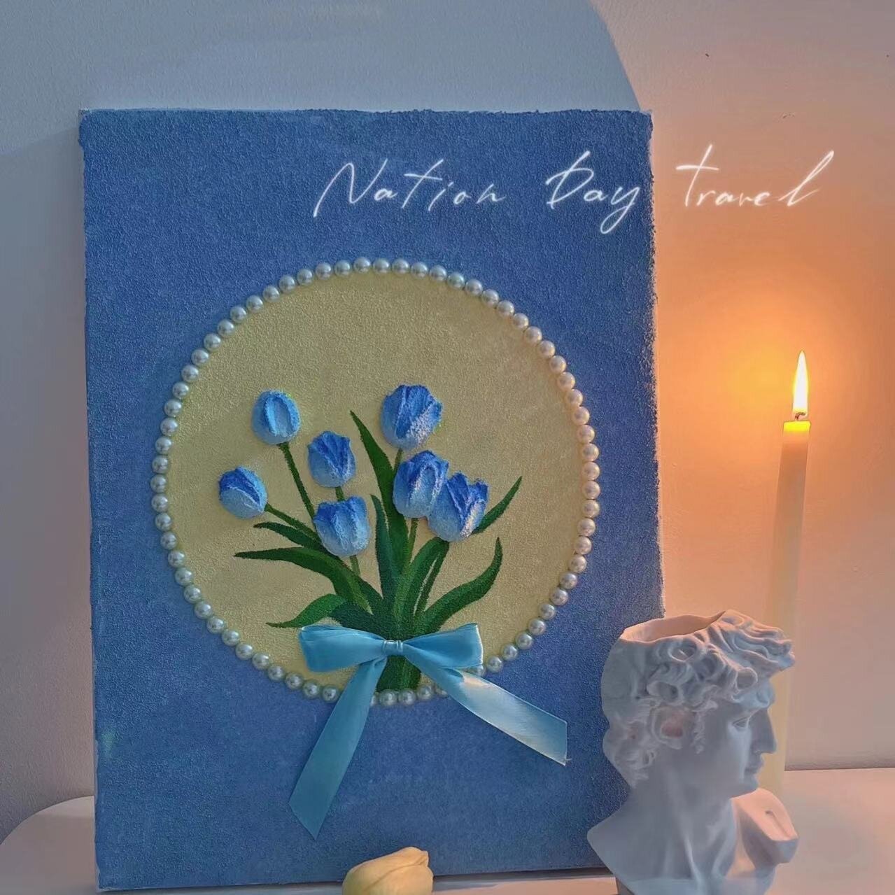 Потрясающая акриловая 3D текстура тюльпана, DIY цифровая масляная живопись, кварцевый песок, ручная работа, декоративная живопись тюльпана