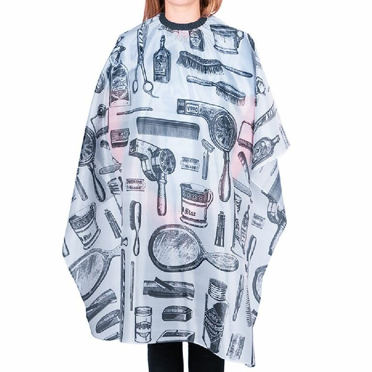 Пеньюар парикмахера TNL Professional "Stylist Kit" /инструменты - серый (J-42)