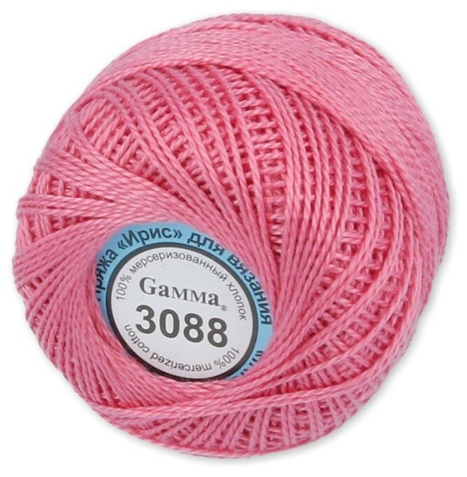 Пряжа "Gamma" Ирис 100% хлопок 10 г 82 м №3088 розовый