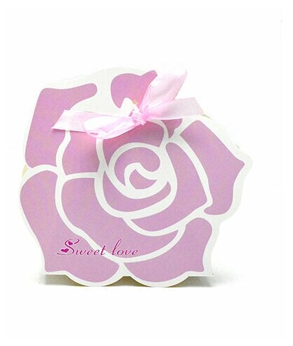 Коробка подарочная складная "Розовая роза" PW7690 13.​5x13x5.​8 см (25шт)