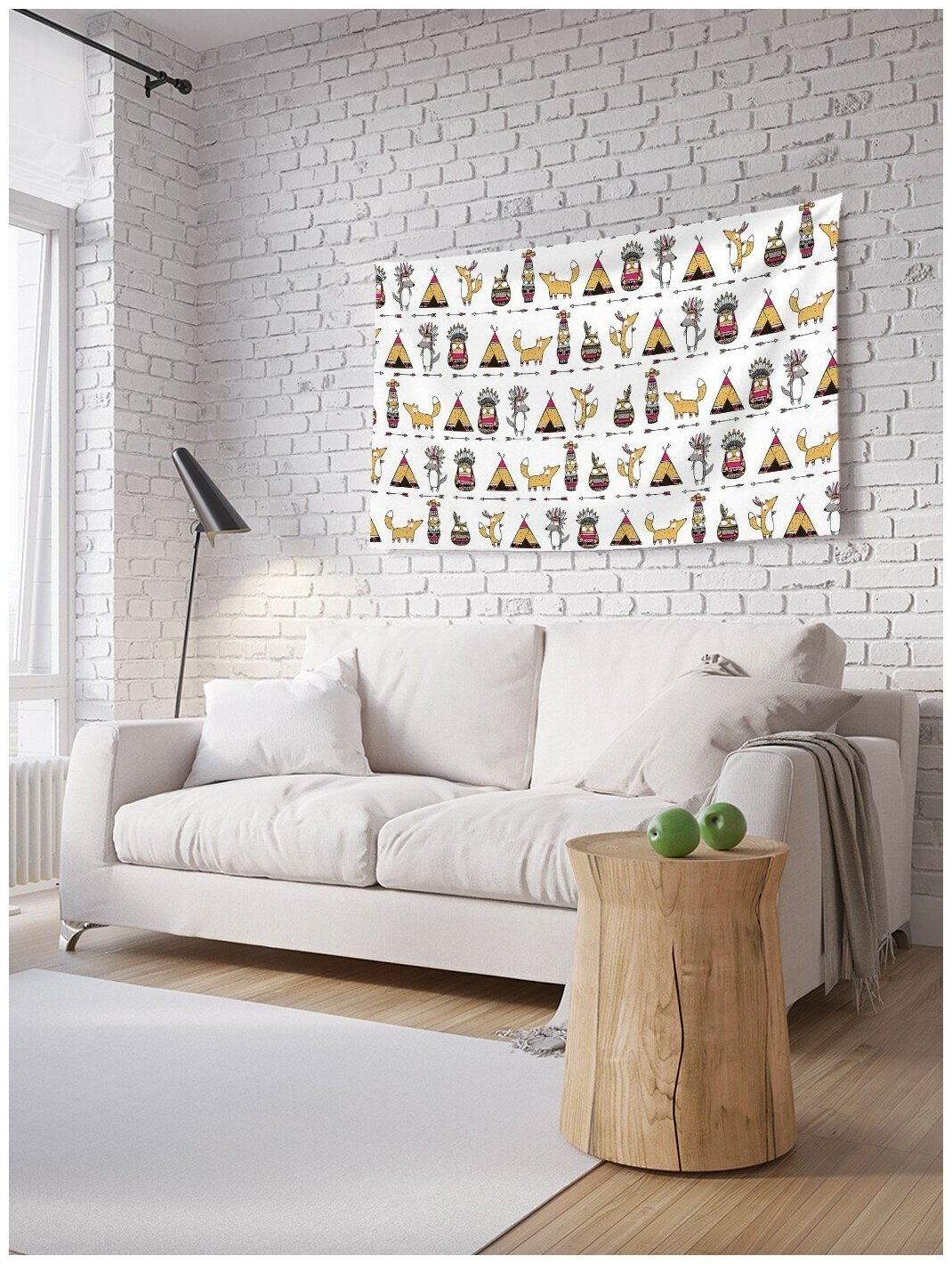 Горизонтальное фотопанно JoyArty на стену "Звери индейцы", 100x150 см