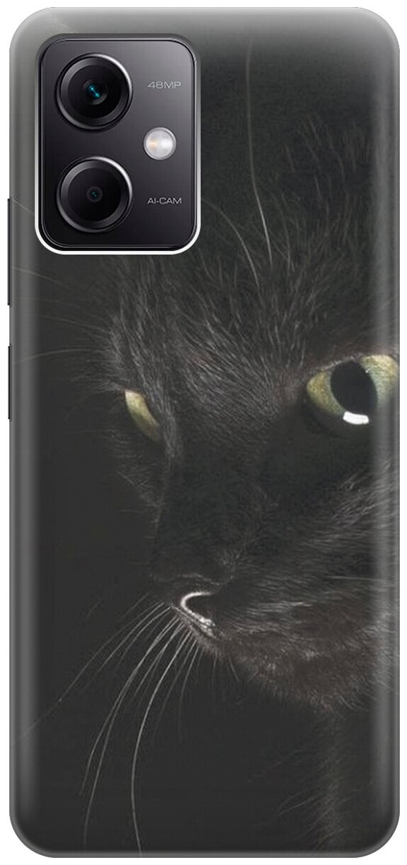 Силиконовый чехол Черный кот на Xiaomi Redmi Note 12 / Сяоми Редми Ноут 12 с эффектом блика