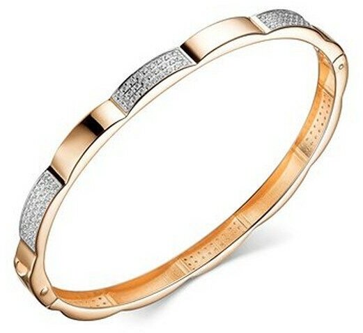 Браслет, золото, 585 проба, фианит