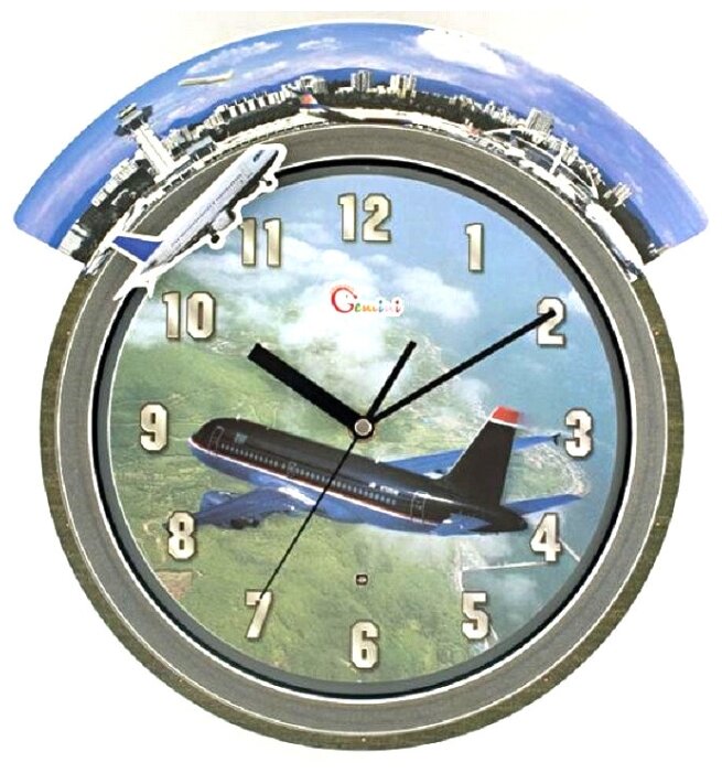 Часы настенные музыкальные GEMINI G 017025 движущаяся фигурка самолёта размер 29х32 см