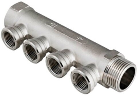 Коллектор Valtec 3/4 ВР(г) х 4 выхода 1/2 ВР(г) х 3/4 НР(ш) (VTc.550. N.0504)