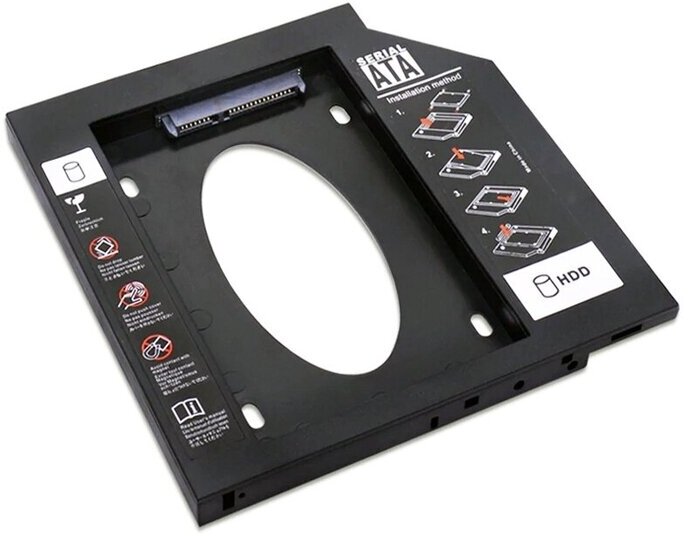 ORIENT Адаптер-салазки ORIENT UHD-2SC12PL для установки 2.5 SATA HDD/SSD в отсек Slim-привода SATA, 12.7мм (oem)