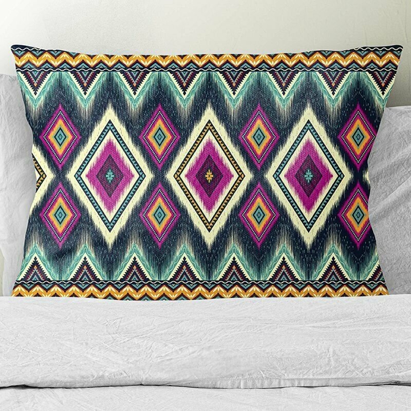 Подушка декоративная Марокканские узоры Розовый Лес велюр 30х50