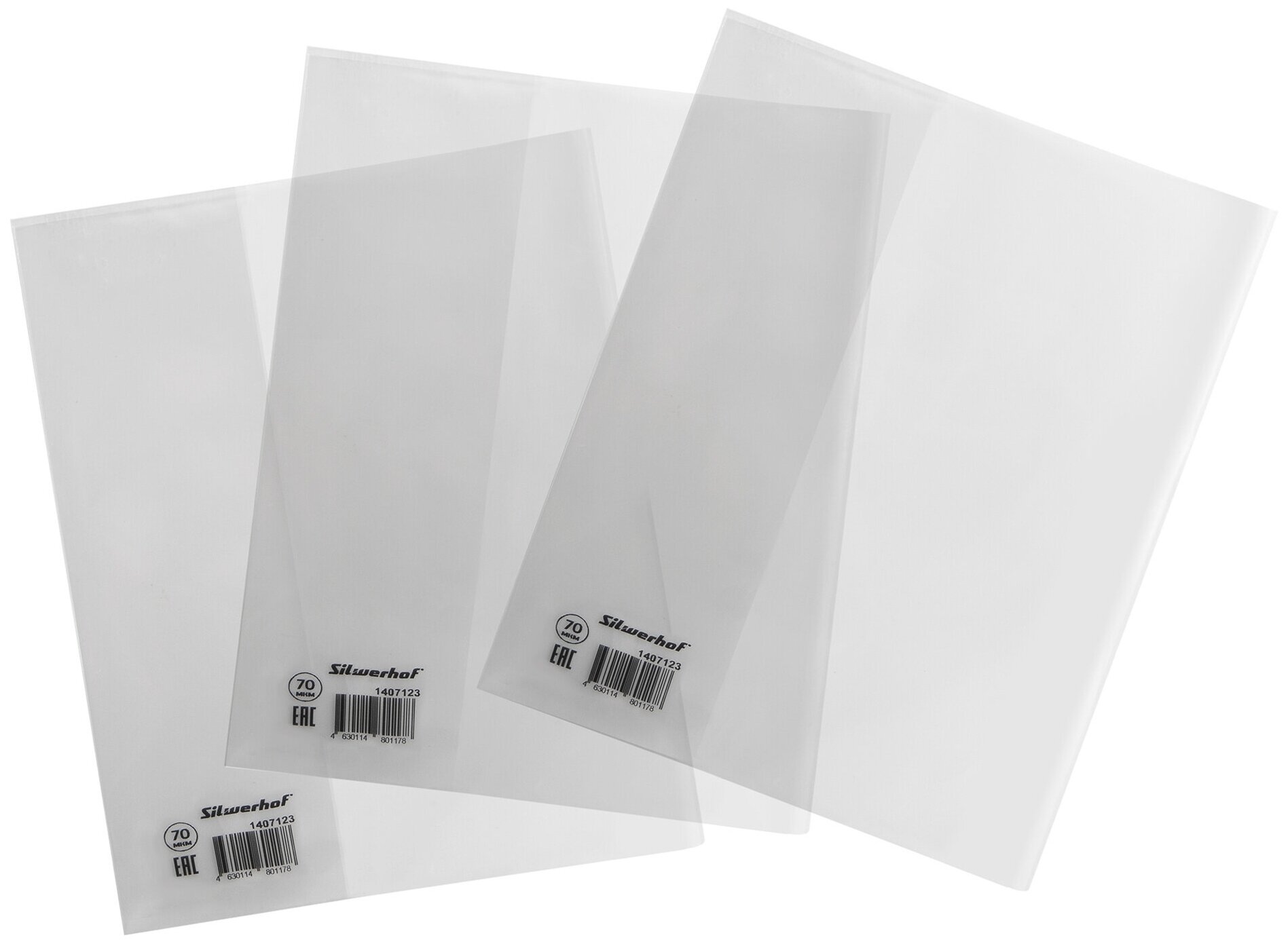 Обложка Silwerhof 70100 для тетради/дневника ПП 70мкм гладкая прозр. 210x345мм