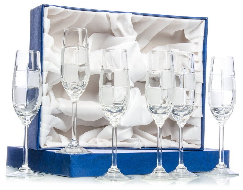 NEMAN/ Фужеры хрустальные для шампанского "Шахматка" 160 мл 6 шт