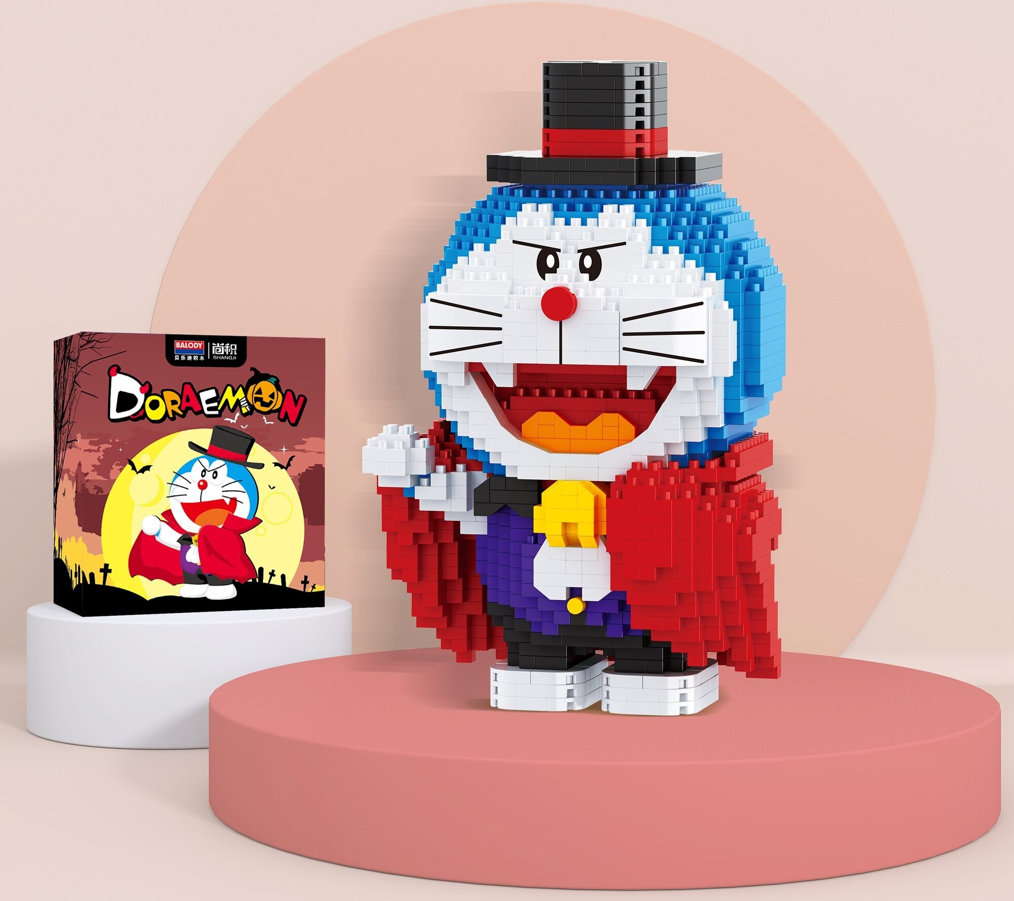 Конструктор 3D из миниблоков Balody Doraemon котик дракула хэллоуин 1169 элементов - BA16271