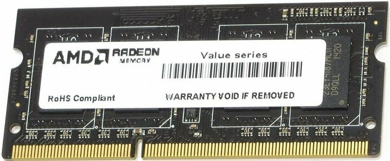 AMD Модуль оперативной памяти SO-DIMM 4ГБ DDR3 SDRAM AMD Radeon R3 Value R334G1339S1S-UO (PC10600, 1333МГц, CL9) (oem)