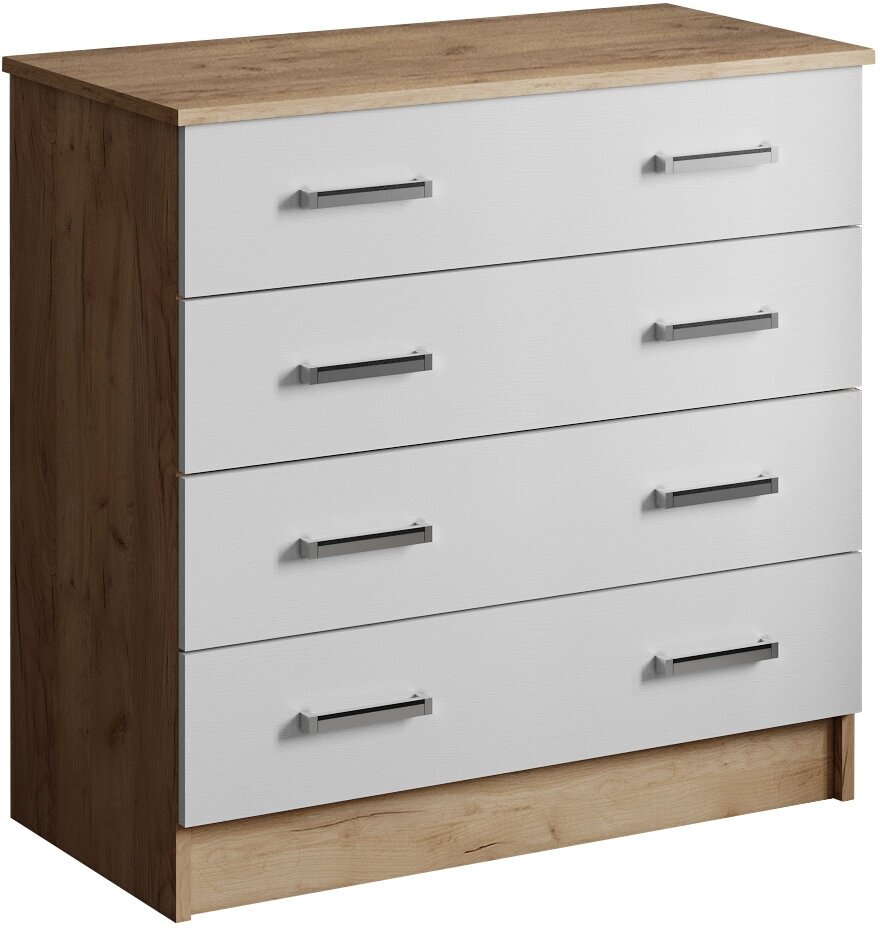 Комод Катрин 3 (820*810*425) цвет Дуб крафт золотой/белый Тэкс