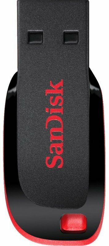 Флеш-память SanDisk Cruzer Blade, 64Gb, USB 2.0, ч/крас, SDCZ50-064G-B35, 993448