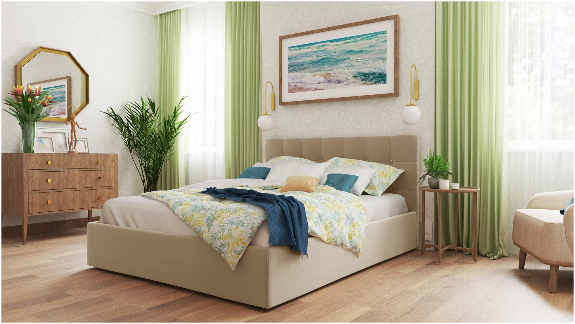 Двуспальная кровать Манго-2, 160x200 см, 1.6х2.0 м, Costa